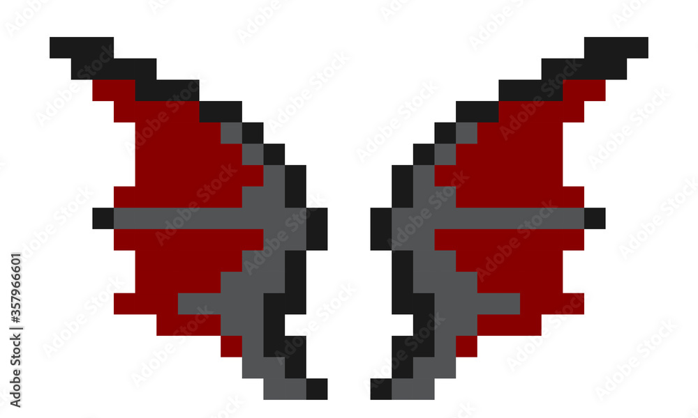 Vetor de Dragon wing pixel pattern. Pixel dragon wing pixel image ...