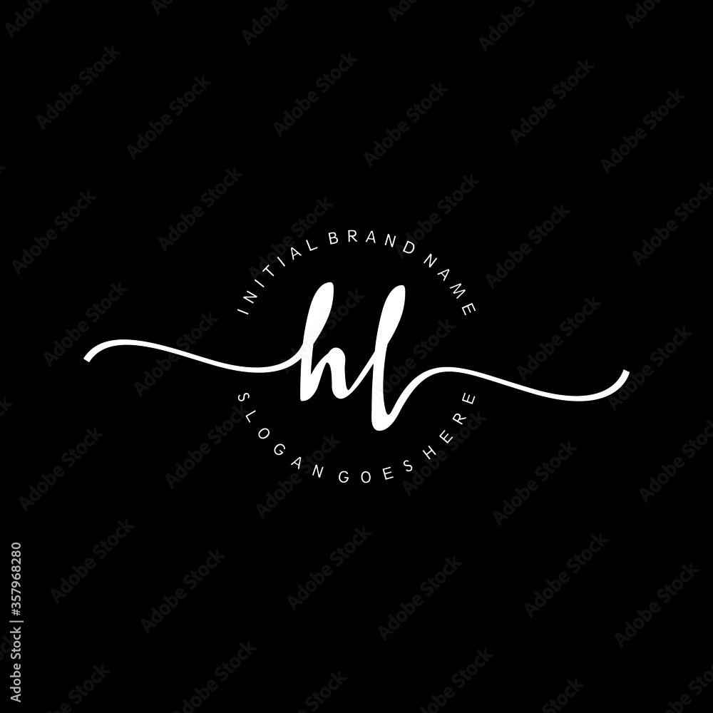 Initial HL beauty monogram and elegant logo design, handwriting logo of ...