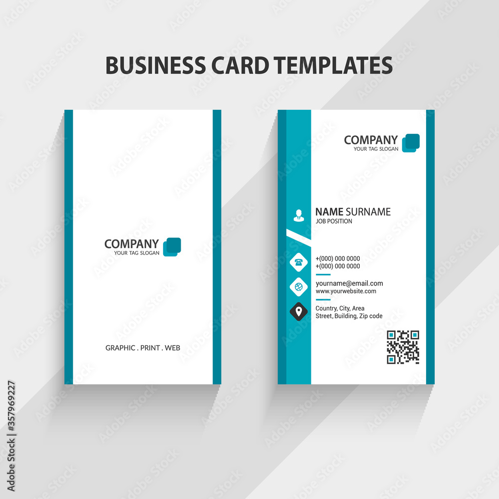 Modern and minimalist business card vector design template. Horizontal ...