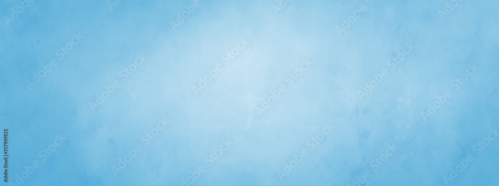 Pastel blue background with soft blurred white center and faded old ...