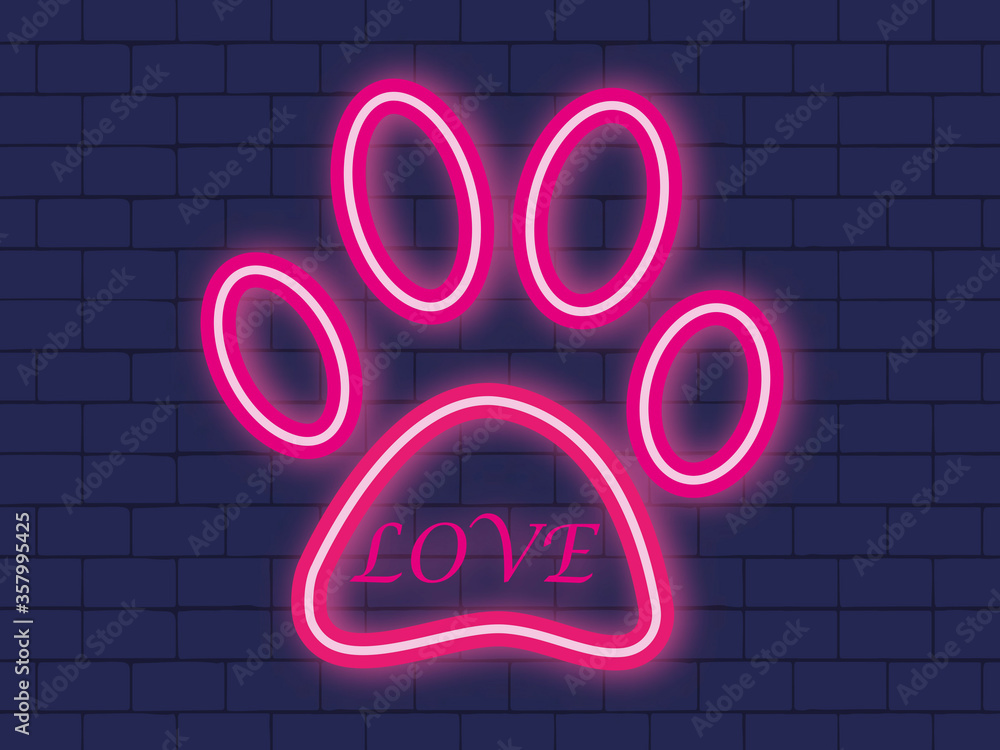 dog, foot, print,neon, dog, paw,bright,Love pink,bright,neon,paw,pink ...