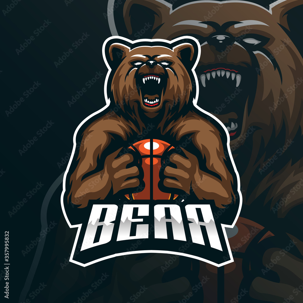 bear mascot logo design vector with modern illustration concept style ...
