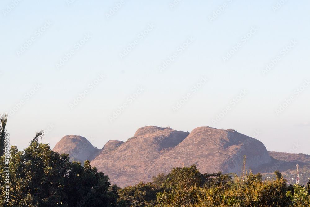 Rock formation Mount Bengo known as Old man's head in Chimoio city ...