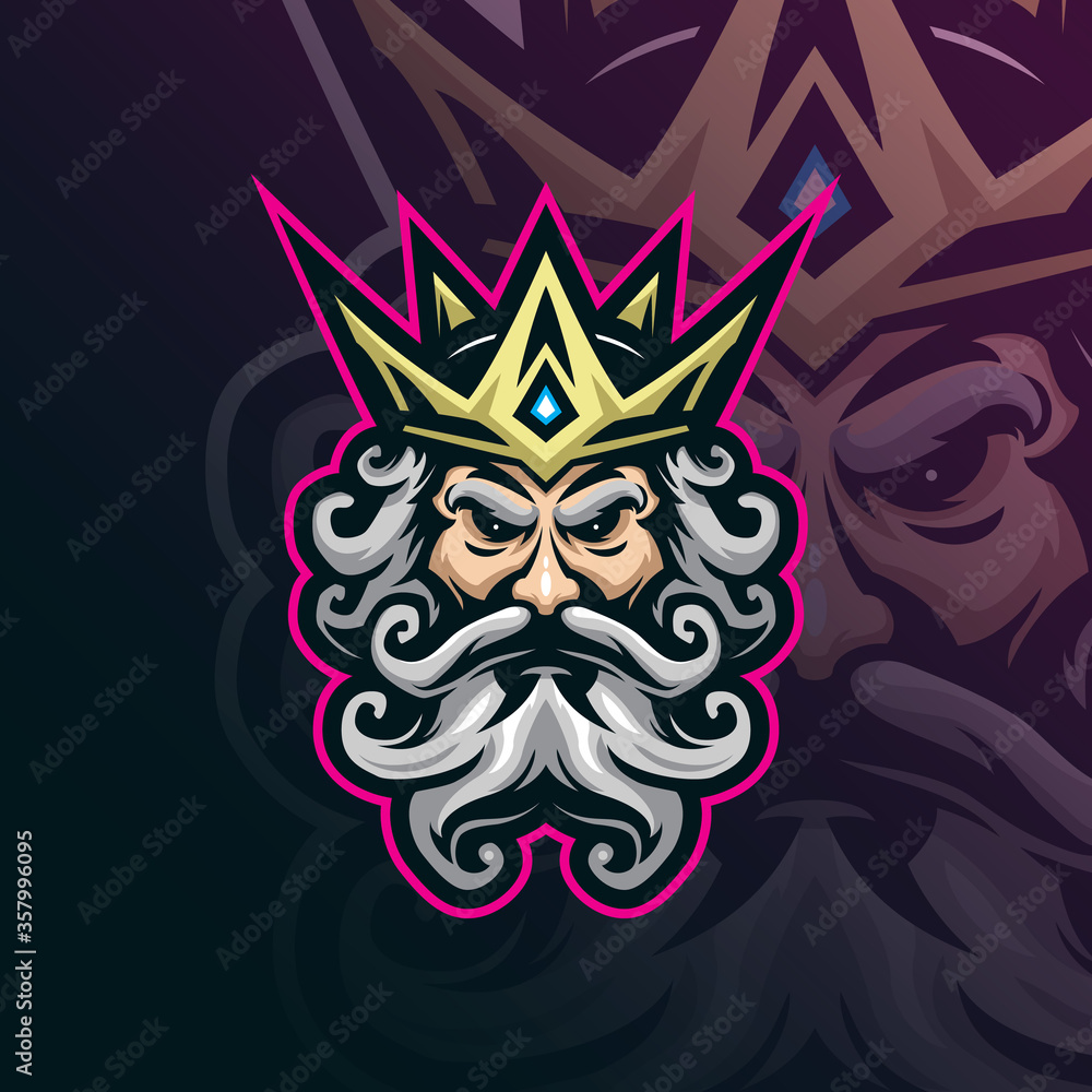 king mascot logo design vector with modern illustration concept style ...