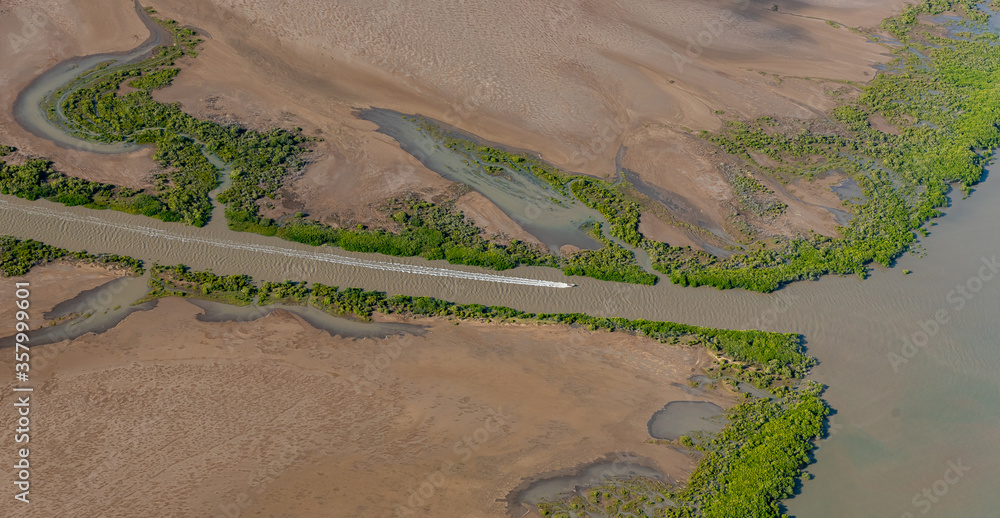 Small boat in one of Balaklava Island's many creeks, Port Alma ...