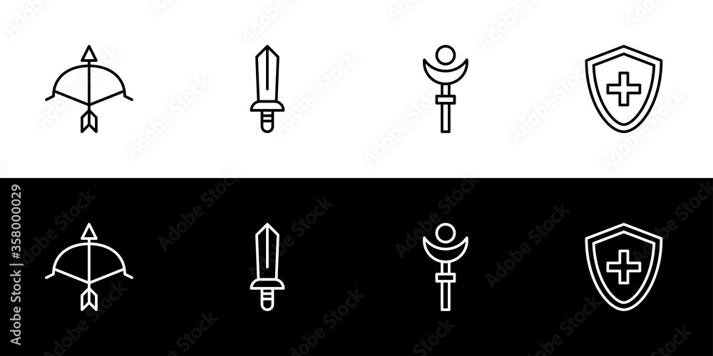 Game character job or class icon set. Flat design icon collection ...