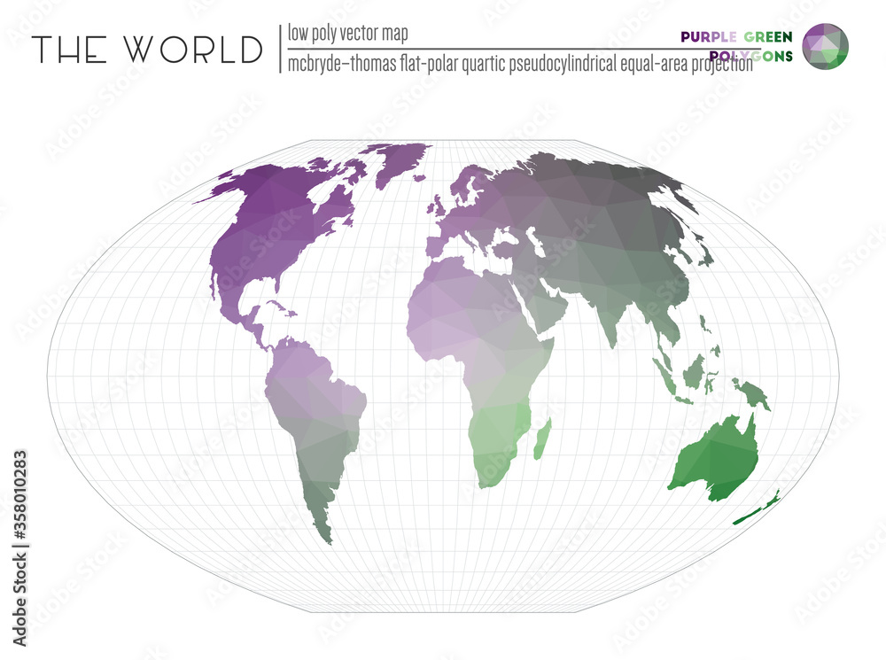 Polygonal map of the world. McBryde-Thomas flat-polar quartic ...