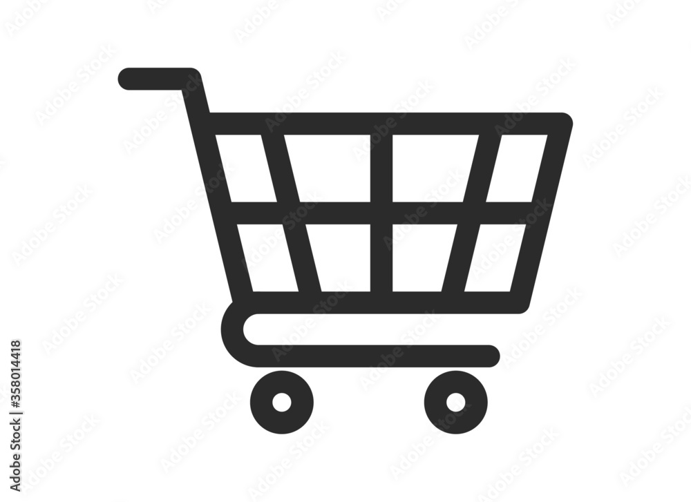 Vector shopping cart icon. Modern design, perfect for e-commerce. Stock ...
