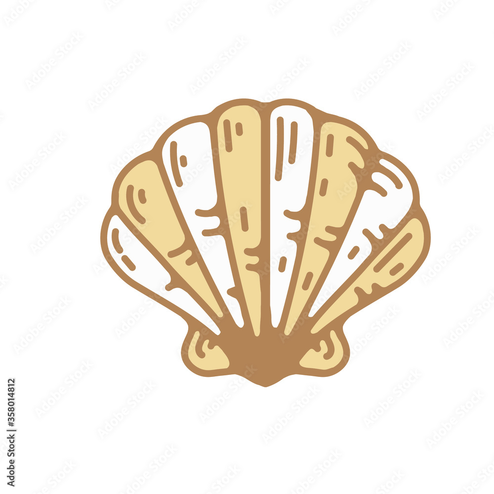 seashell vintage vector illustration designs. isolated clip art ...
