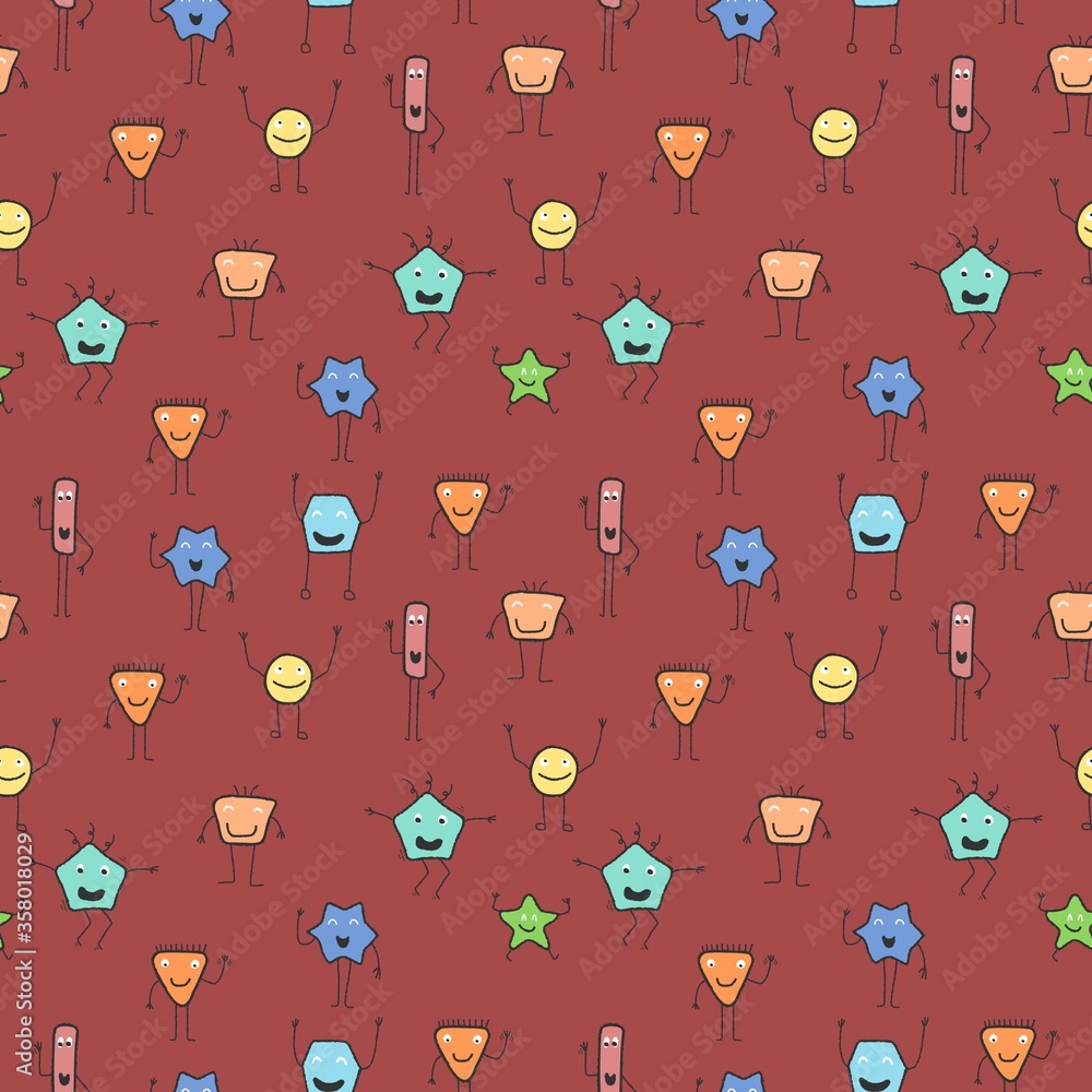 Cartoon creatures background Stock Vector | Adobe Stock