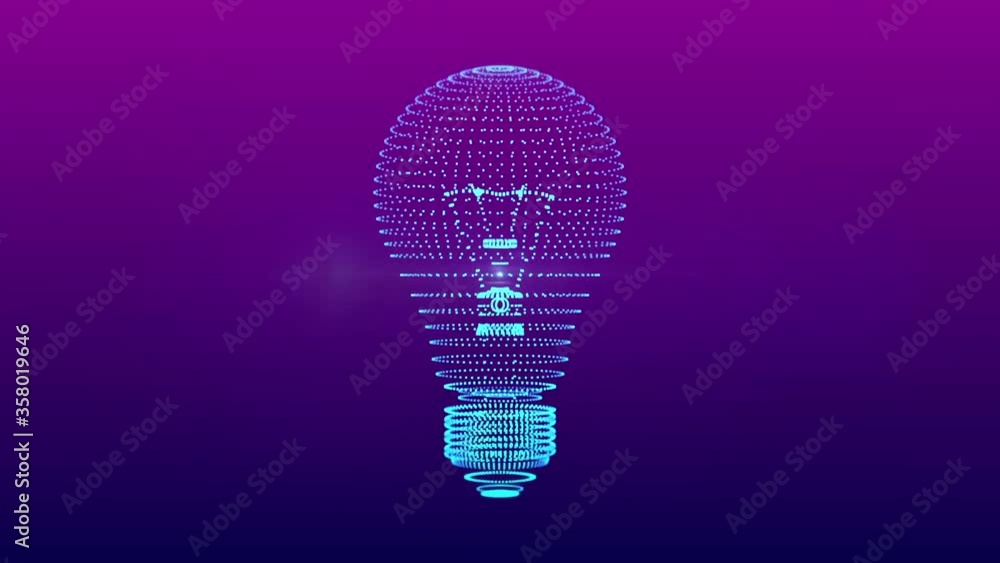 Point matrix light bulb with glowing light Stock Video | Adobe Stock