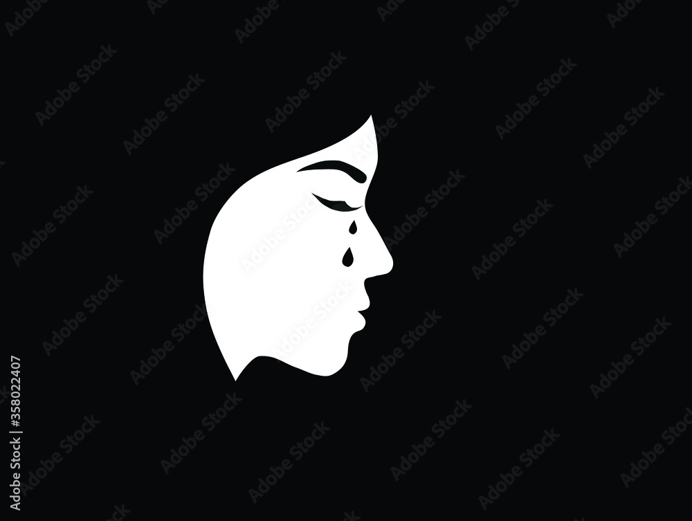 Crying Girl Silhouette