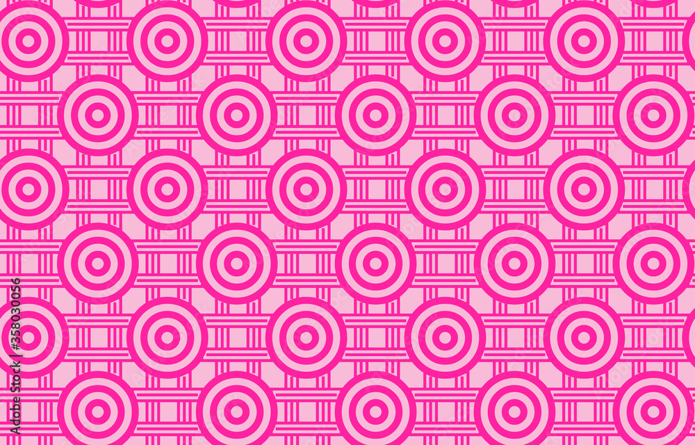 Vecteur Stock Simple concentric circles repeating pattern in pink ...