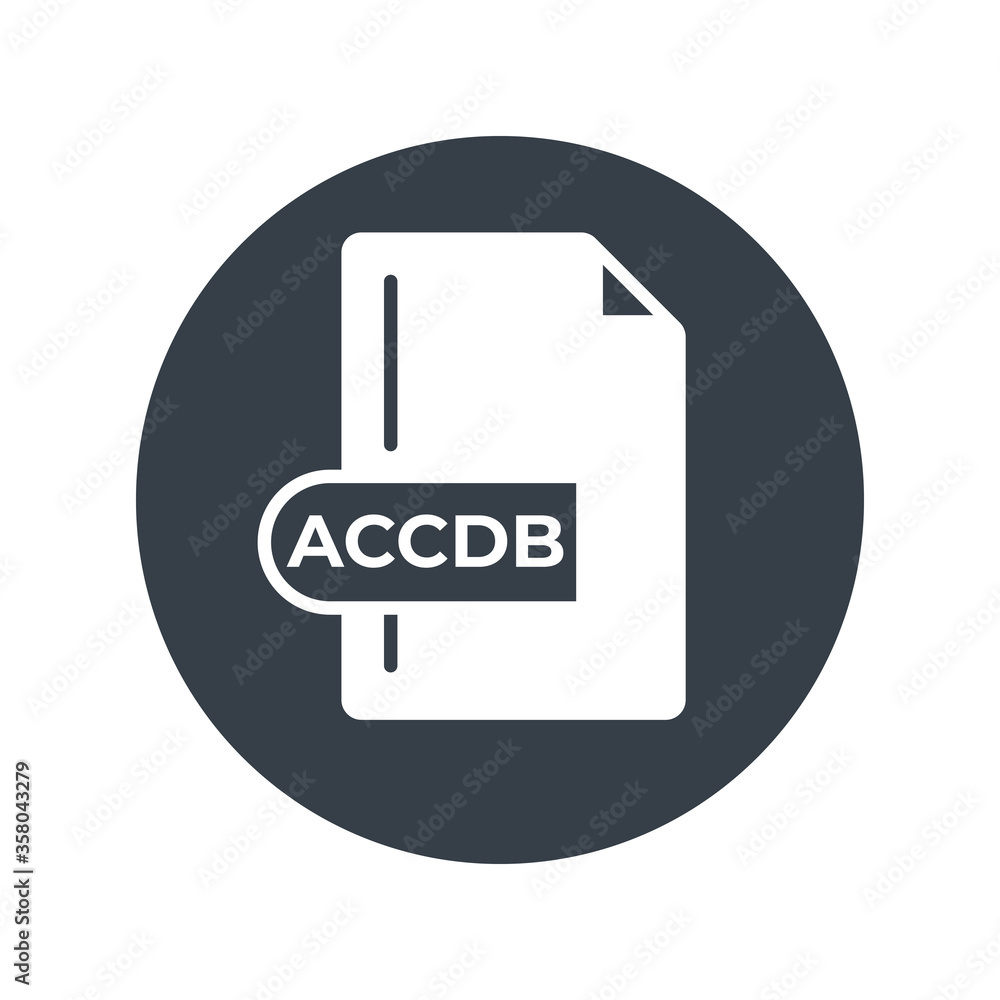 Vetor de ACCDB file format icon. Microsoft Access file format filled ...