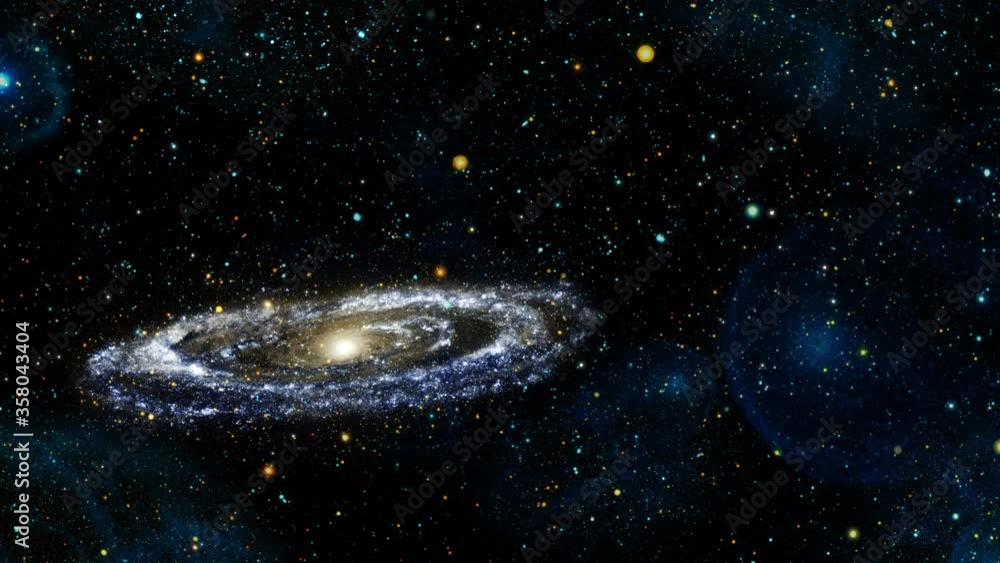 Journey Through Galaxy in the Universe Through the Stars. Space with ...