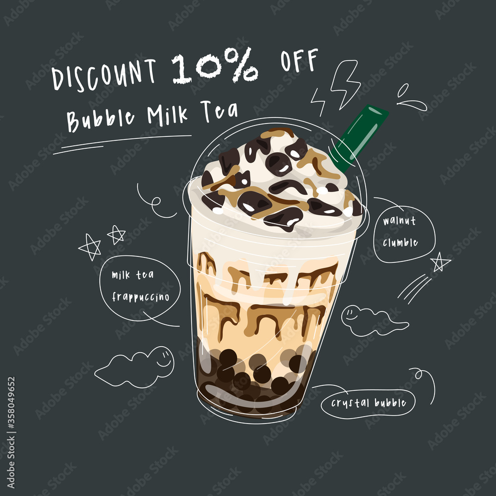 Bubble tea Special Promotions design, Pearl milk tea , Yummy drinks ...