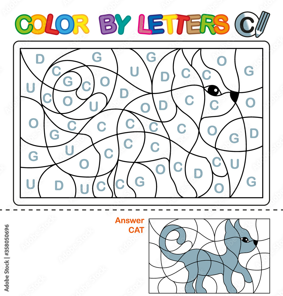 ABC Coloring Book for children. Color by letters. Learning the capital ...