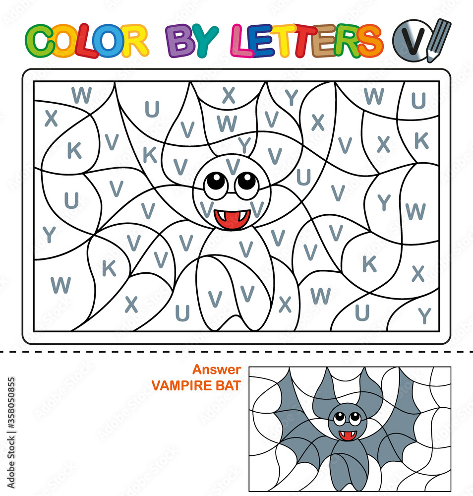 ABC Coloring Book for children. Color by letters. Learning the capital ...