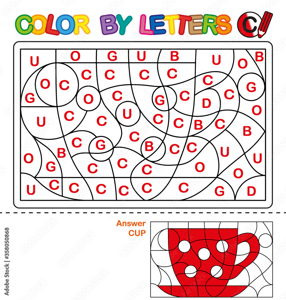 ABC Coloring Book for children. Color by letters. Learning the capital ...
