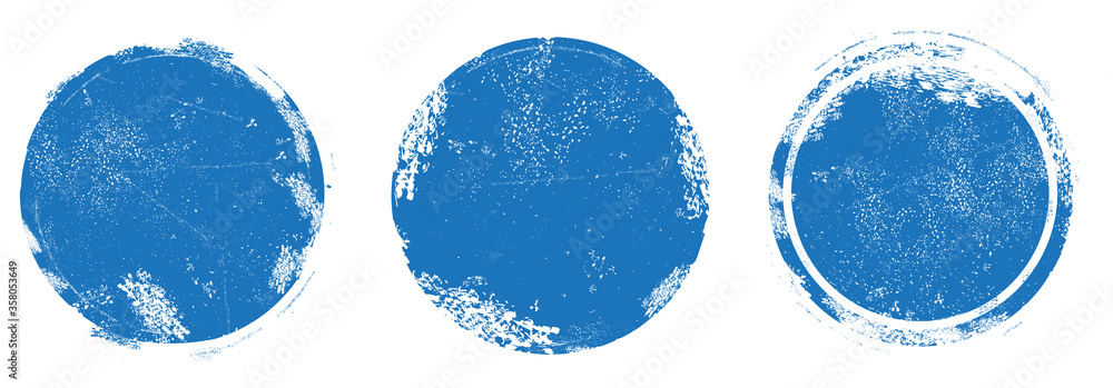 Circle grunge stamp set. Round vector isolated on white background ...