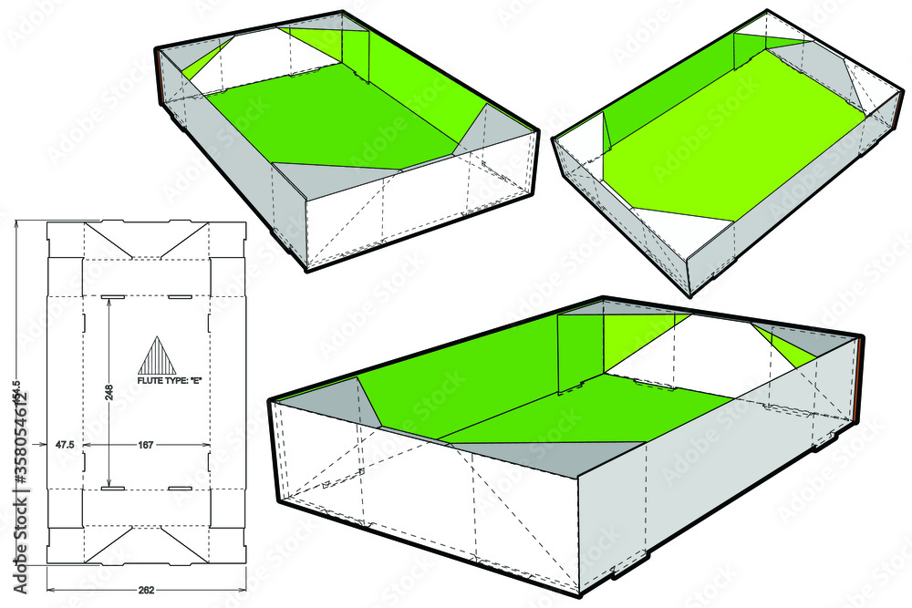 Stackable Retail Double Edge Box (Internal measurement 24.8x 16.7+ 4.75 ...