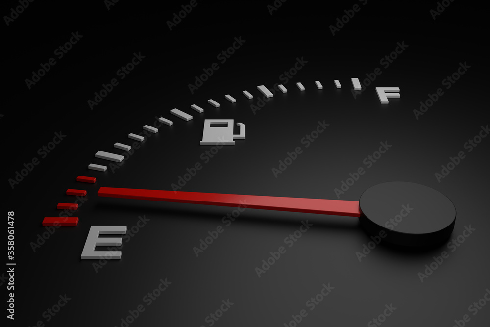 Run out of gas. 3D art design. 3D rendering. Stock Illustration | Adobe ...