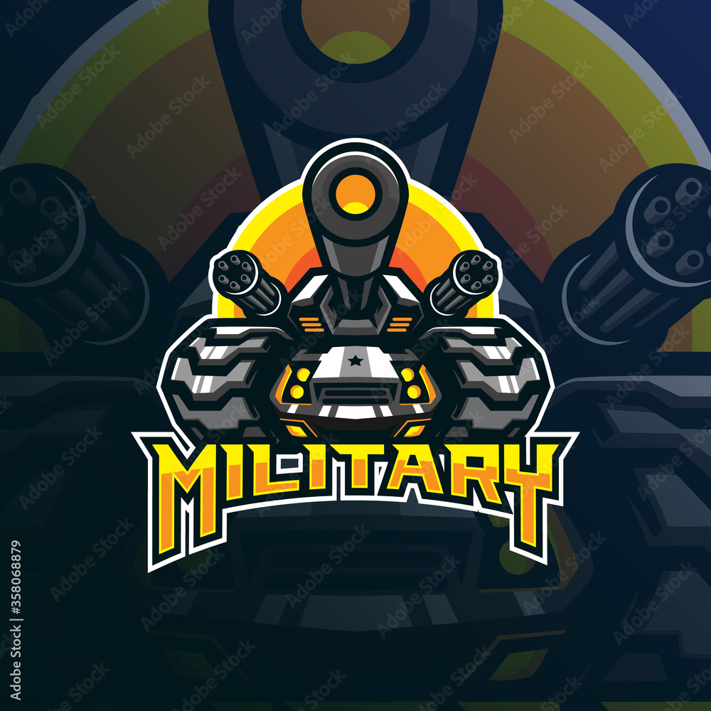 military mascot logo design vector with modern illustration concept ...