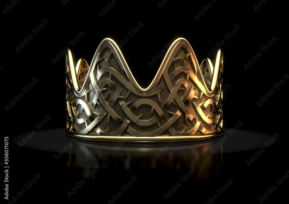 Gold Crown With Thorn Patterns Stock Illustration | Adobe Stock