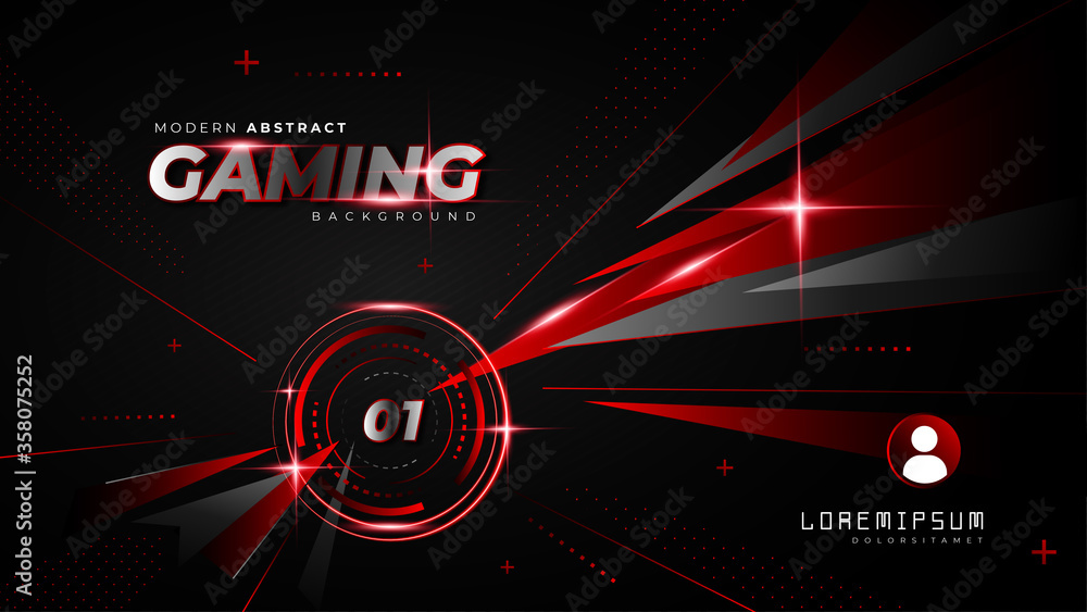 Abstract Red Futuristic Gaming Background for Offline Twitch stream ...