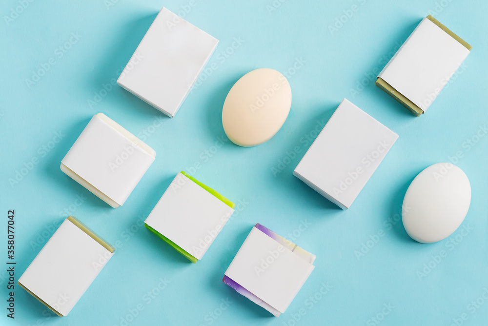 Spa pattern from handmade natural soap bar and mock-up paper craft ...