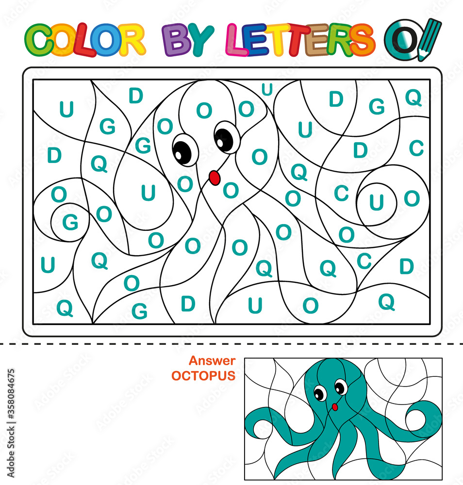 ABC Coloring Book for children. Color by letters. Learning the capital ...