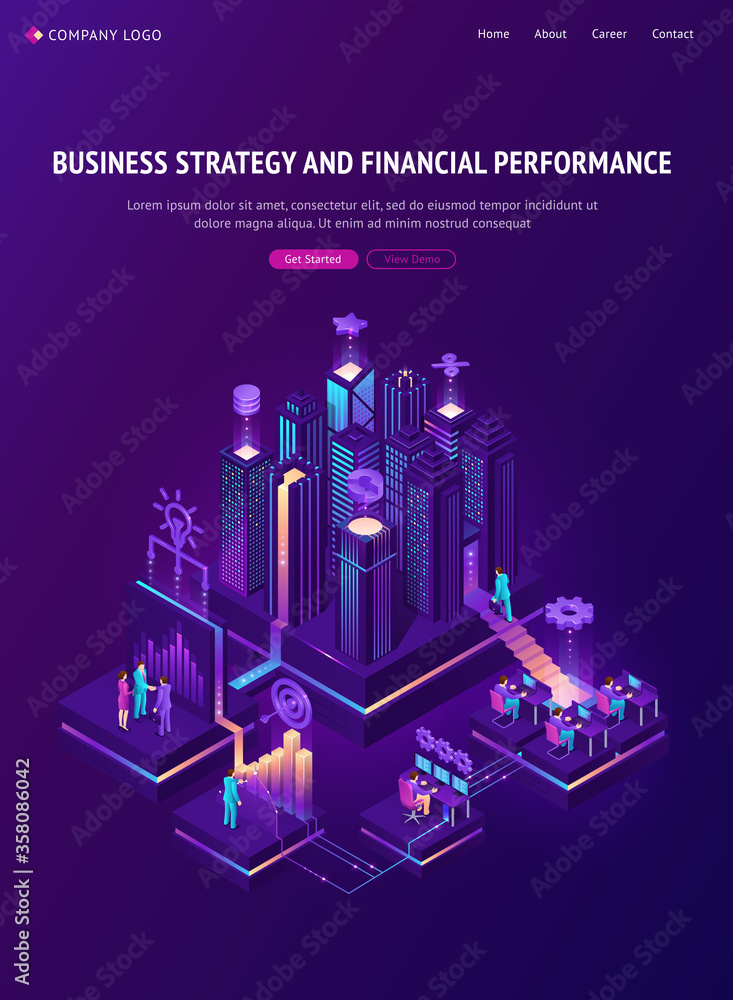 Business strategy and financial performance banner. Vector infographic ...
