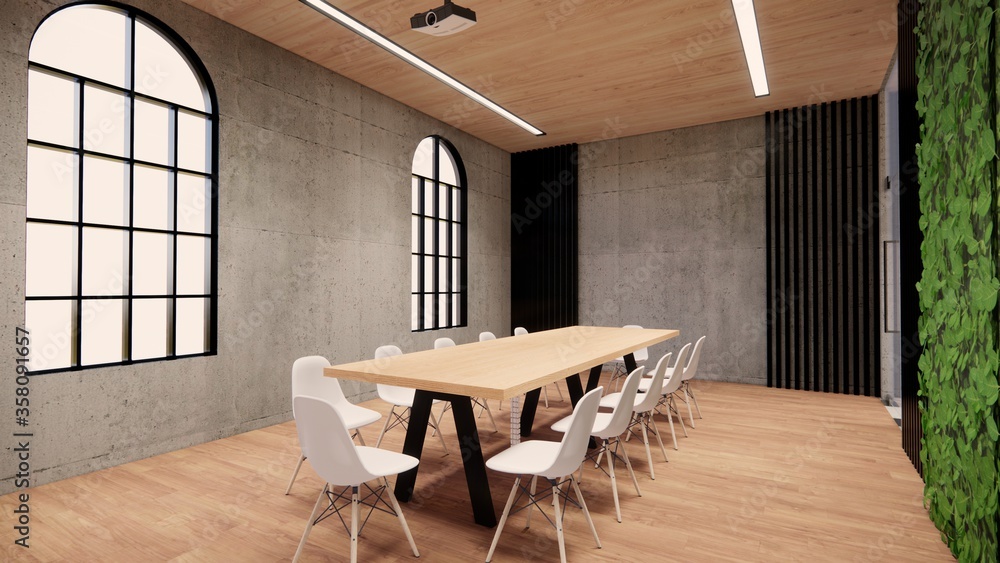 Interior Empty Modern Loft Office open space modern office footage ...