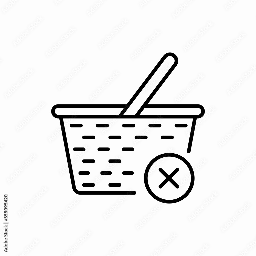 Outline close basket icon.Close basket vector illustration. Symbol for ...
