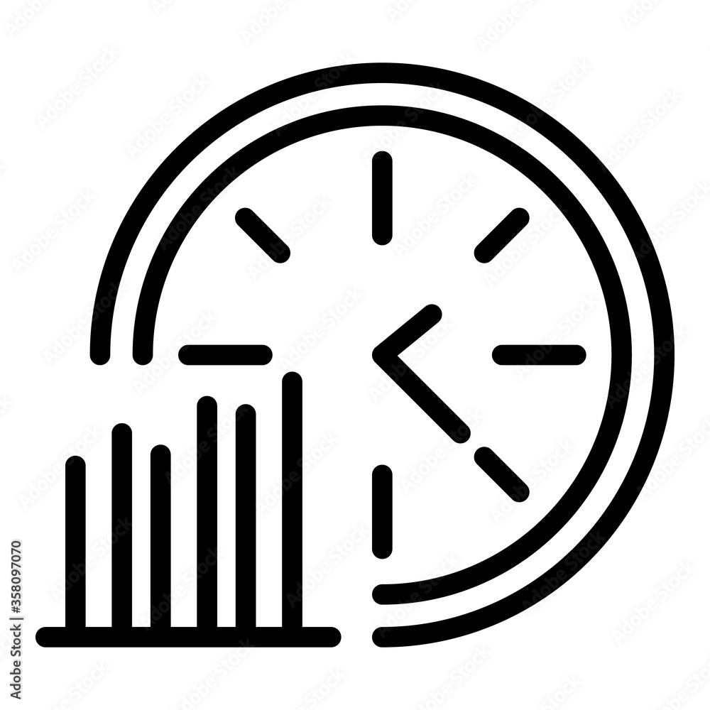 Time graph evolution icon. Outline time graph evolution vector icon for ...