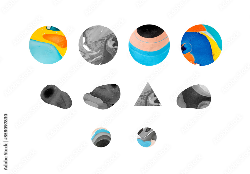 Art Kit of Textured Shapes Stock Template | Adobe Stock