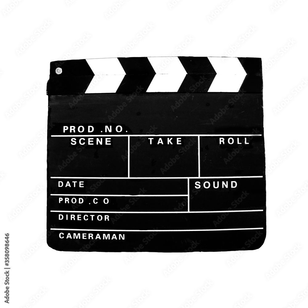 Old clapperboard as used by the movie, film, and video industry for ...