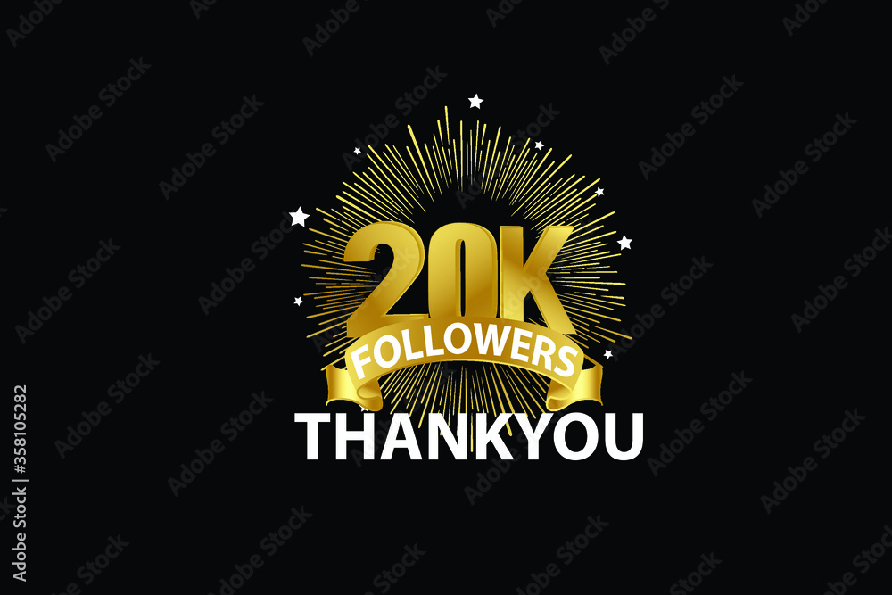 20K,20.000 Followers anniversary, minimalist logo years, jubilee ...