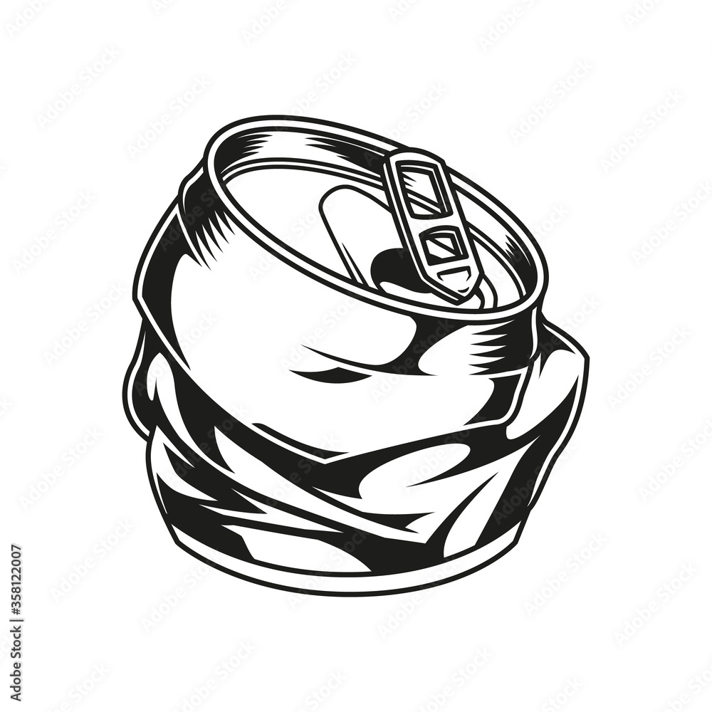 Crumpled metal drink can template Stock Vector | Adobe Stock