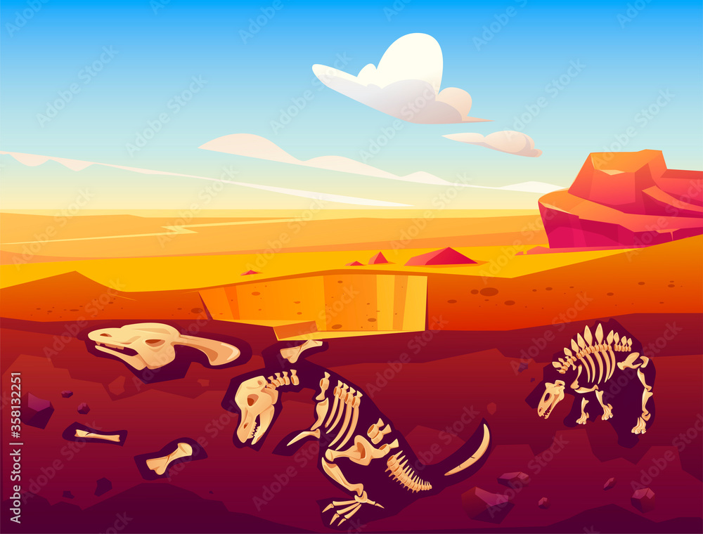 Cartoon Reptile Fossils