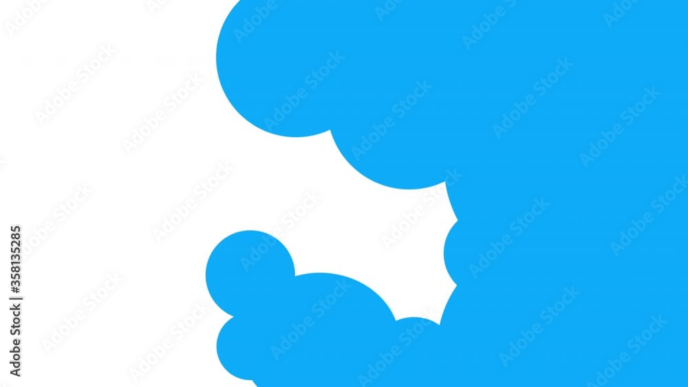 Blue sky color bubble animation fade out to the white background 2d ...