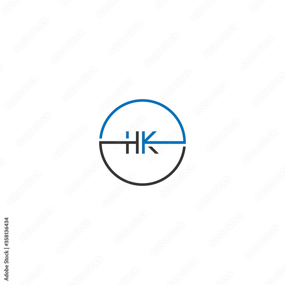HK logo letter design concept Stock Vector | Adobe Stock