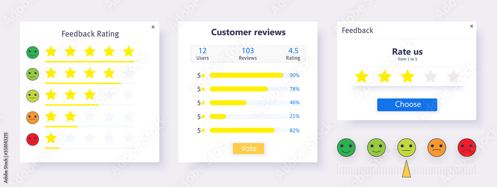 Set rating star. Concept of survey, award symbol, blog excellent frame ...