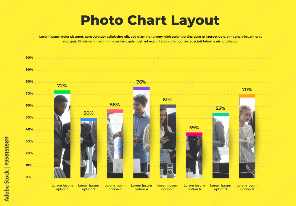 Infographic Chart Layout with Photo Placeholder Stock Template | Adobe ...