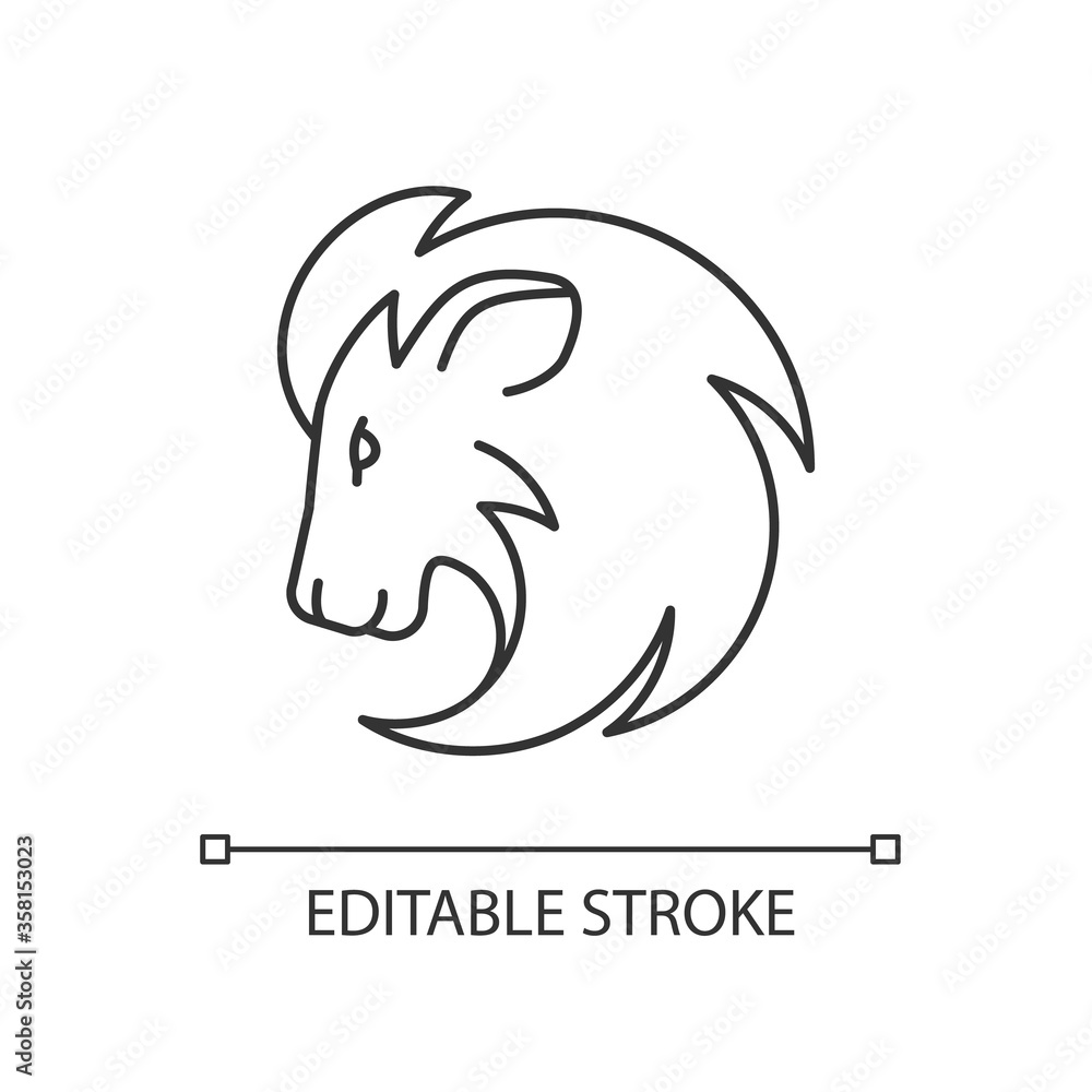 Leo zodiac sign pixel perfect linear icon. Astrology, horoscope lion ...
