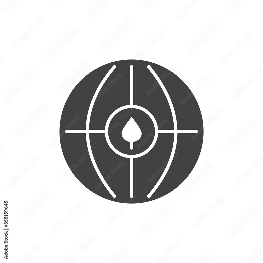 Sustainable development black glyph icon. Environmental protection sign ...