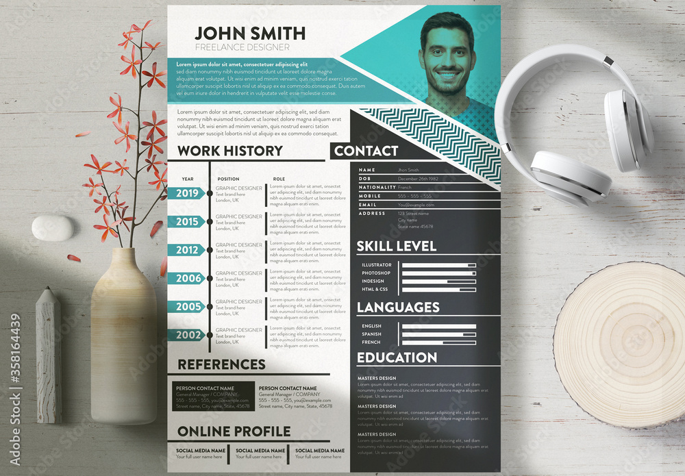 Professional Resume Layout Stock Template | Adobe Stock