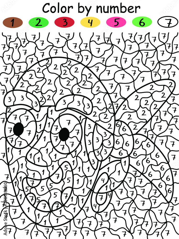 Amusing educational number game. Pirate color by number worksheet ...