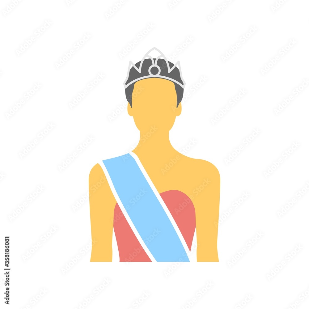 Beauty princess wearing crown logo. Miss universe icon. Stock Vector ...