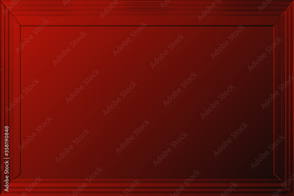 Dark red 3D picture frame, blank, with ombre effect, space inside ...